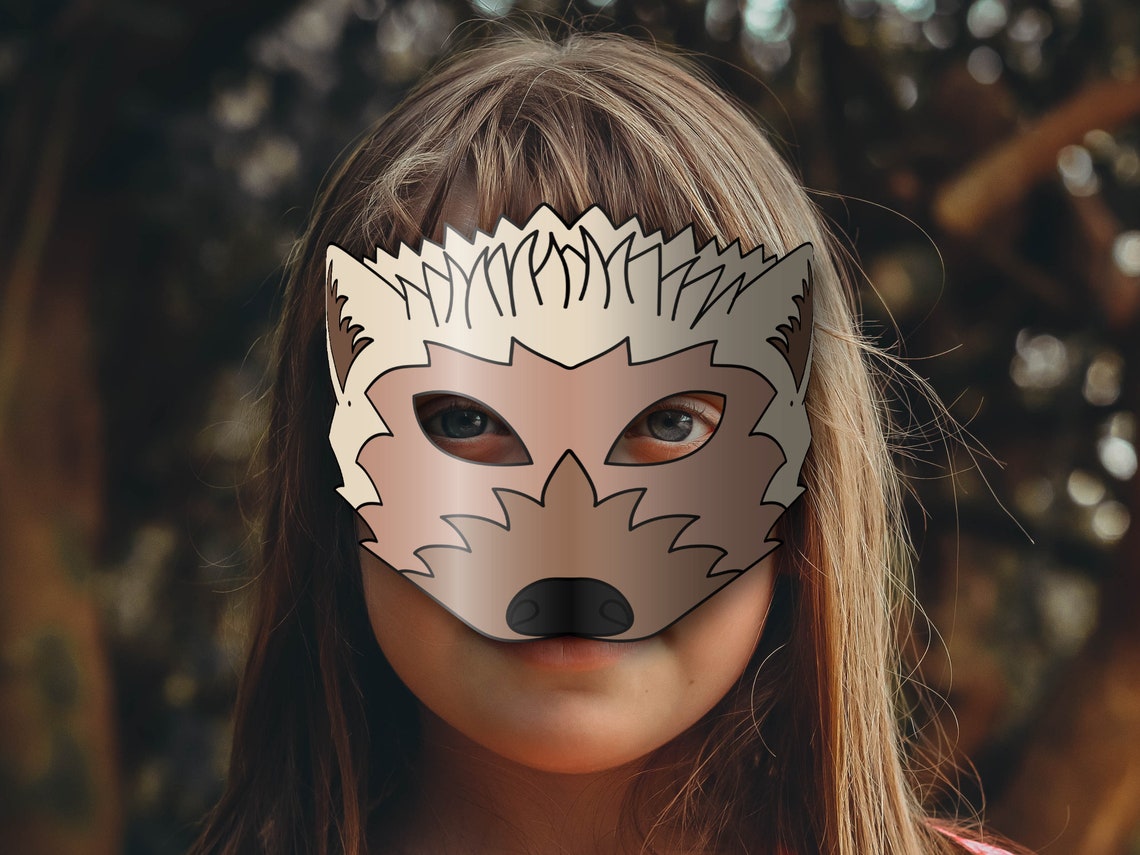Hedgehog Mask Printable, Paper DIY for Kids and Adults. PDF Template ...