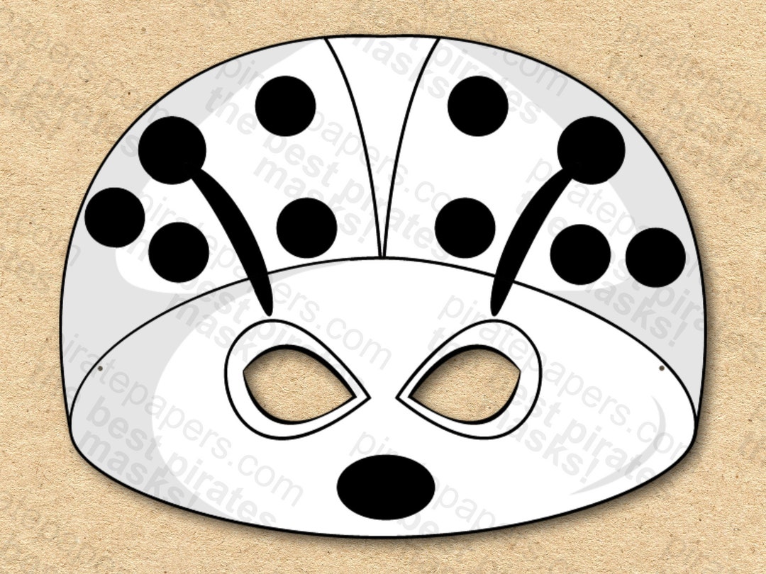 Ladybird Mask Printable Coloring Paper DIY for Kids and - Etsy