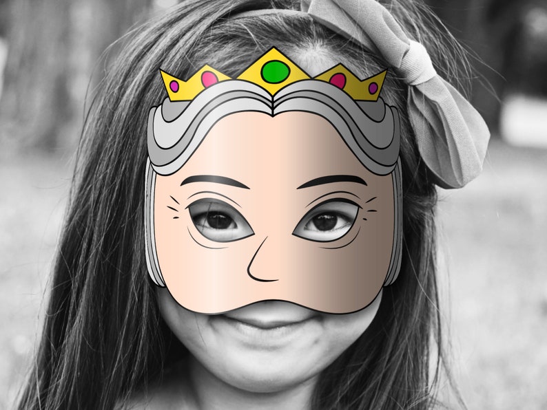 Queen Mother Masks Printable Color Coloring Paper DIY for - Etsy
