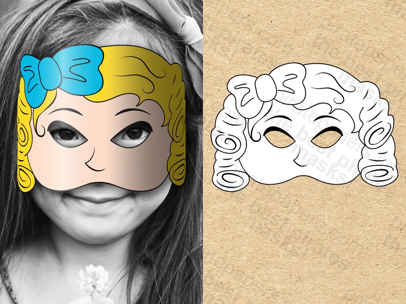 Goldilocks Masks Printable Color Coloring goldilocks and - Etsy
