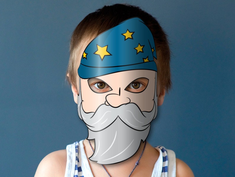 Wizard Mask Printable, Paper DIY for Kids and Adults. PDF Template ...