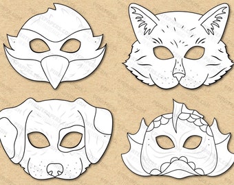 Buy Demon Mask Printable, Paper DIY for Kids and Adults. PDF Template ...