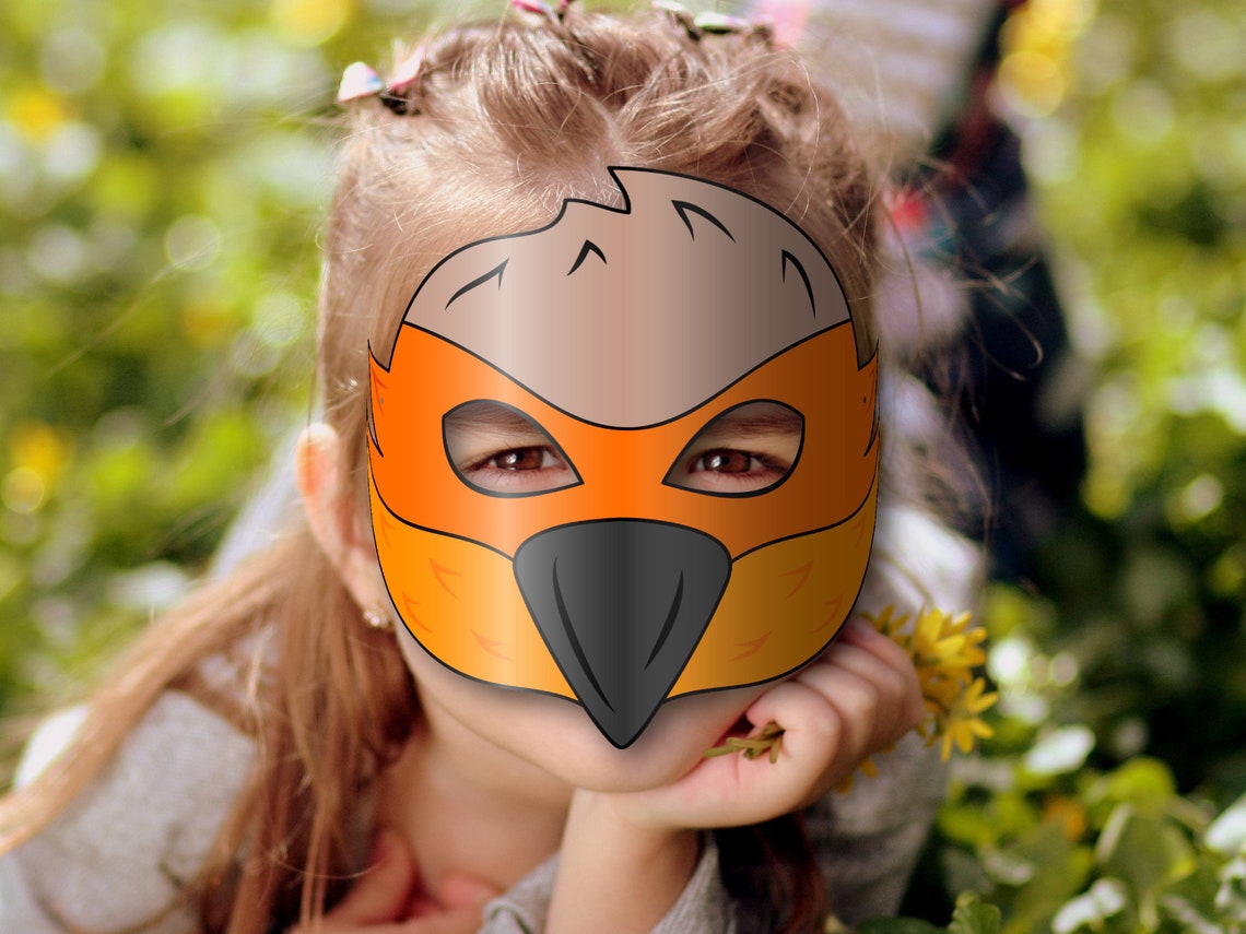 Bird Mask Printable, Paper DIY for Kids and Adults. PDF Template ...
