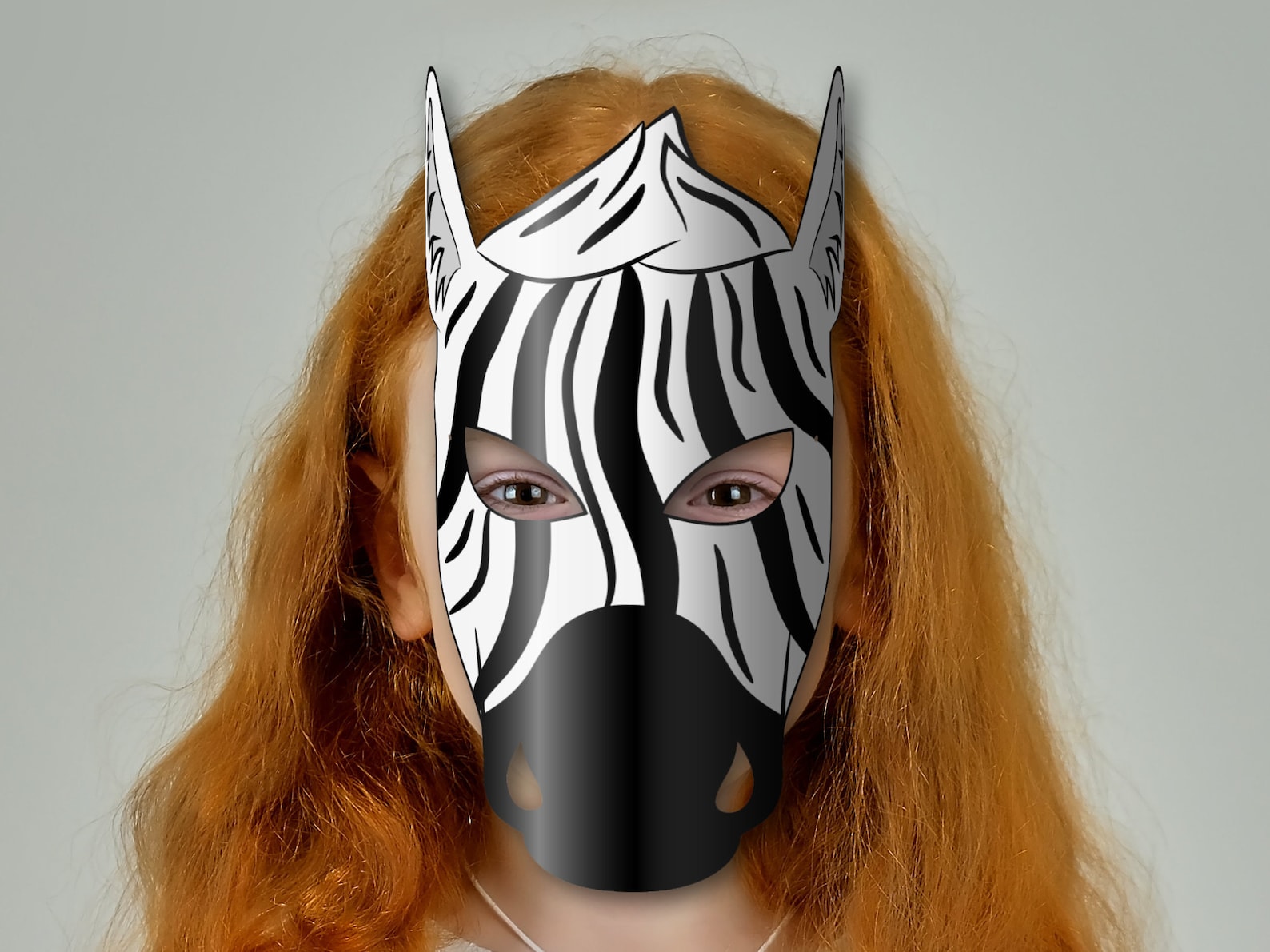 Zebra Mask Printable, Paper DIY for Kids and Adults. PDF Template ...