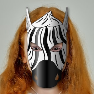 Zebra Mask Printable, Paper DIY for Kids and Adults. PDF Template ...