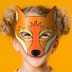 Fox Mask Printable, Paper DIY for Kids and Adults. PDF Template ...