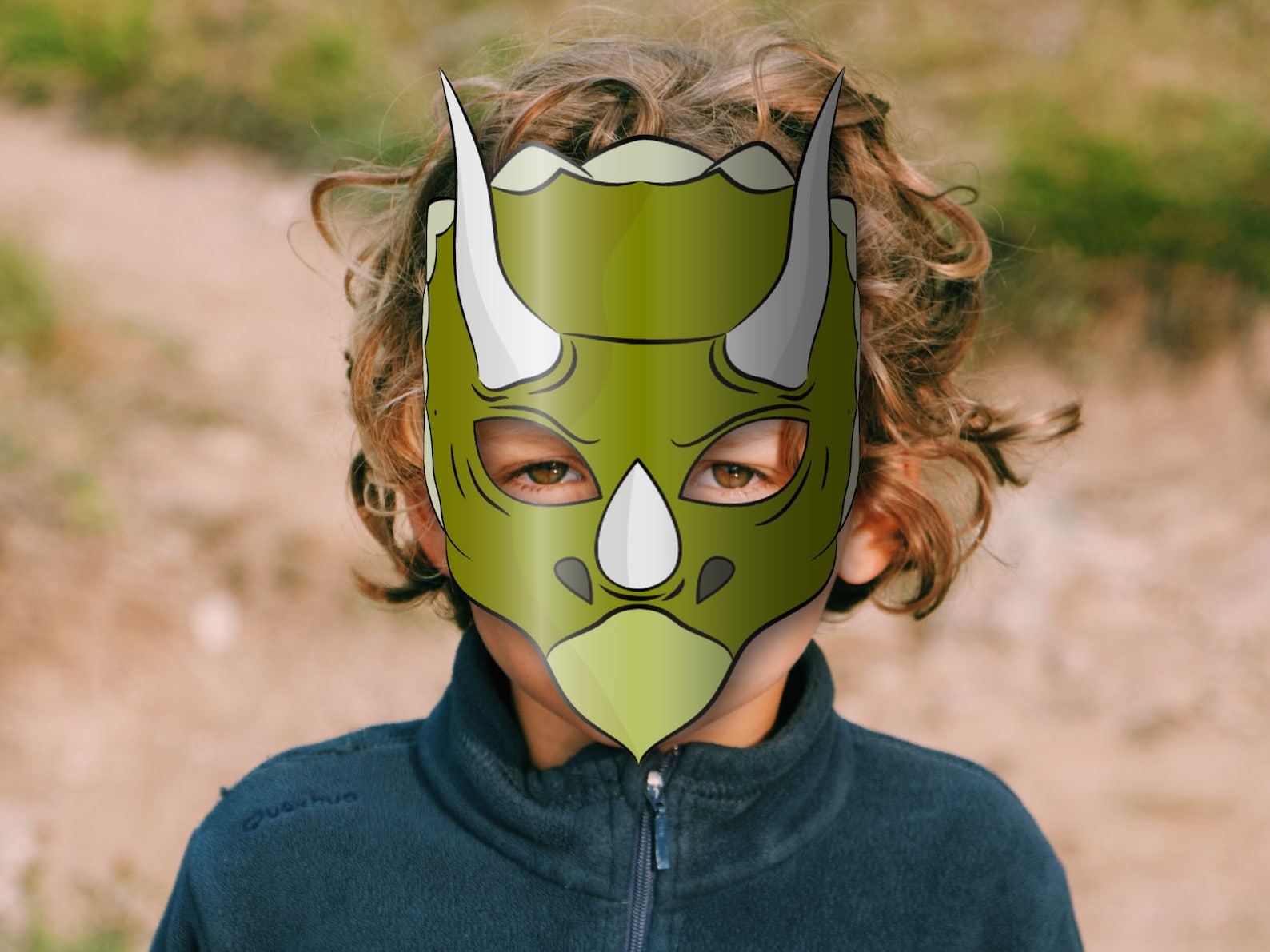Dinosaur Triceratops Mask Printable, Paper DIY for Kids and Adults. PDF ...