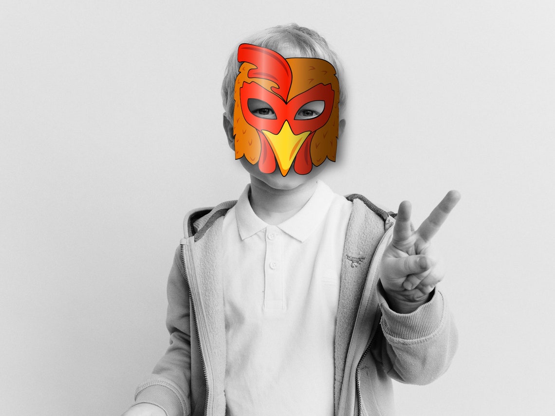Rooster Mask Printable Сoock Сhicken Paper DIY for Kids - Etsy