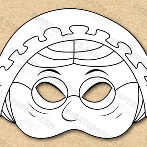 Little Red Riding Hood Masks Printable Coloring, Mother, Grandma, Big ...