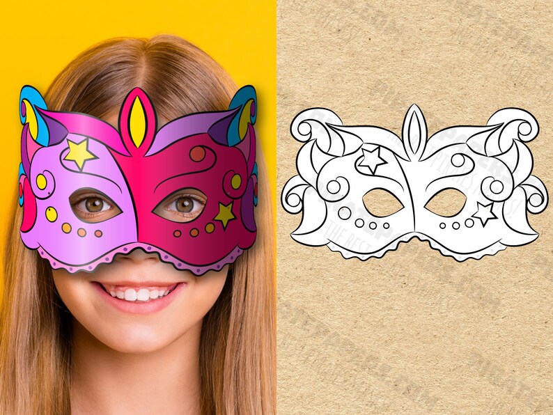 Fairy Masks Printable Color Coloring Paper DIY for Kids and - Etsy