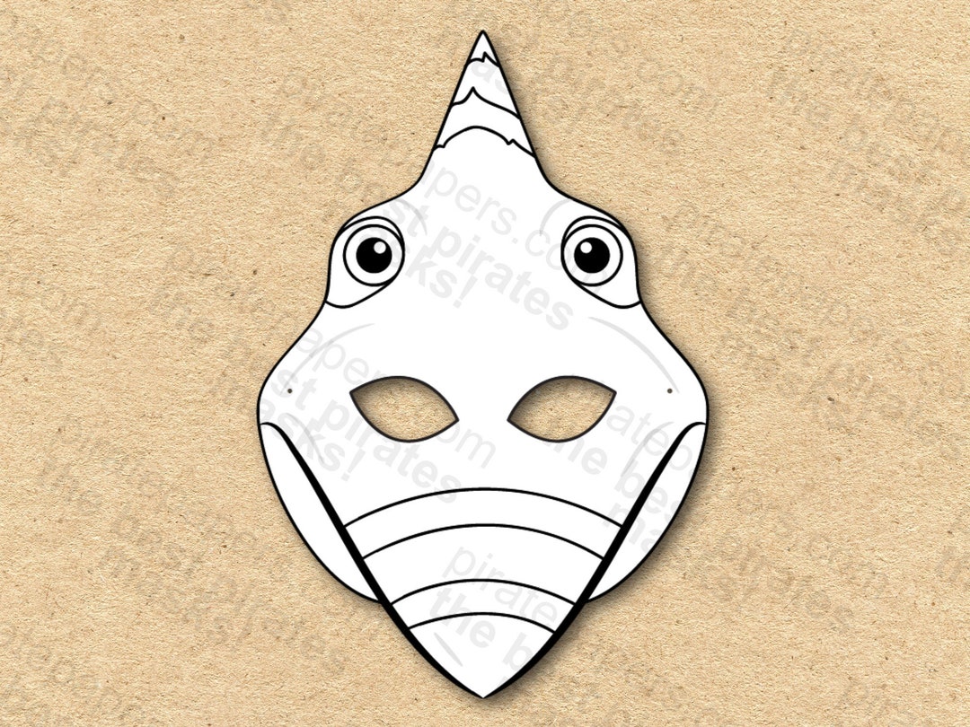 Dinosaur Pterodactyl Mask Printable Coloring Pteranodon - Etsy