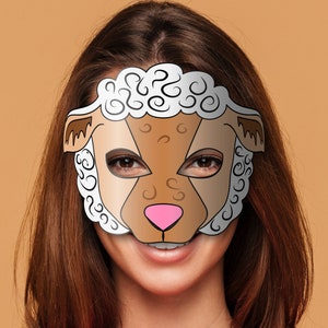 Sheep Mask Printable, Paper DIY for Kids and Adults. PDF Template ...