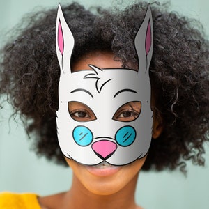 White Rabbit Mask Printable (alice in Wonderland), Paper DIY for Kids ...