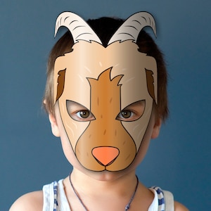 Goat Masks Printable Color + Coloring, Paper DIY for Kids and Adults ...