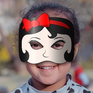 Snow White Mask Printable, Paper DIY for Kids and Adults. PDF Template ...