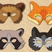 Woodland Forest Animals 3 Masks Printable Wolf Bear Fox - Etsy
