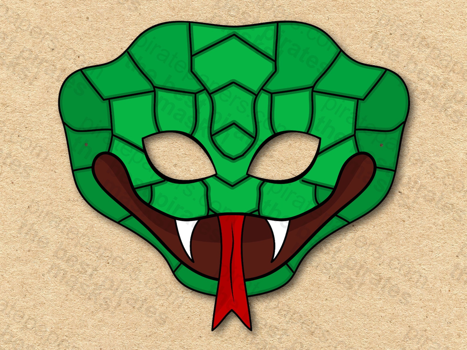 Snake Mask Printable Paper DIY for Kids and Adults. PDF - Etsy