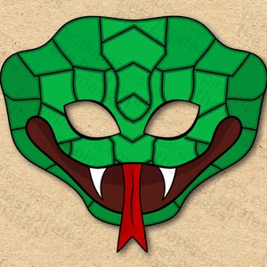 Snake Mask Printable Paper DIY for Kids and Adults. PDF - Etsy