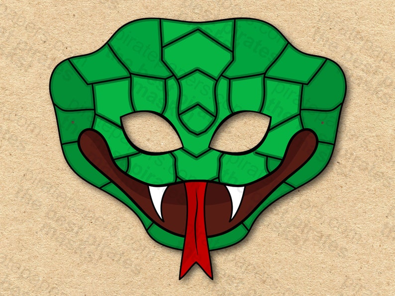 Snake Mask Printable Paper DIY for Kids and Adults. PDF - Etsy