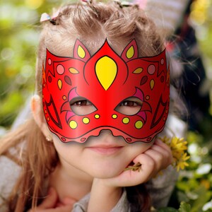 Fairy #4 Masks Printable Color + Coloring, Paper DIY for Kids and ...