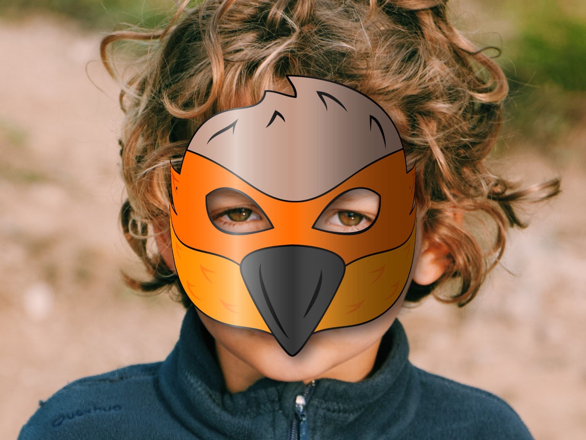 Bird Mask Printable, Paper DIY for Kids and Adults. PDF Template ...