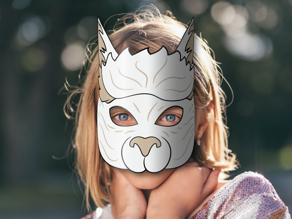 Alpaca Mask Printable, Paper DIY for Kids and Adults. PDF Template ...