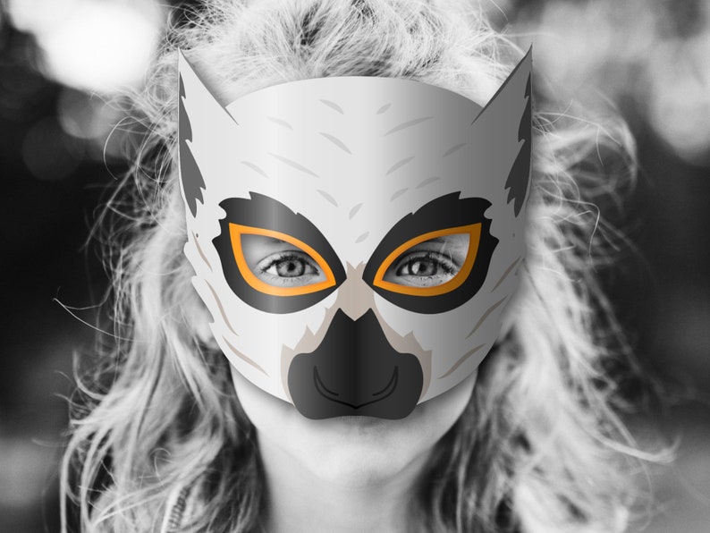 Lemur Mask Printable Paper DIY for Kids and Adults. PDF - Etsy