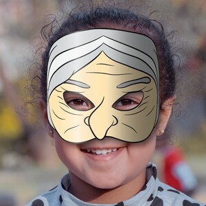 Old Woman Mask Printable, Paper DIY for Kids and Adults. PDF Template ...