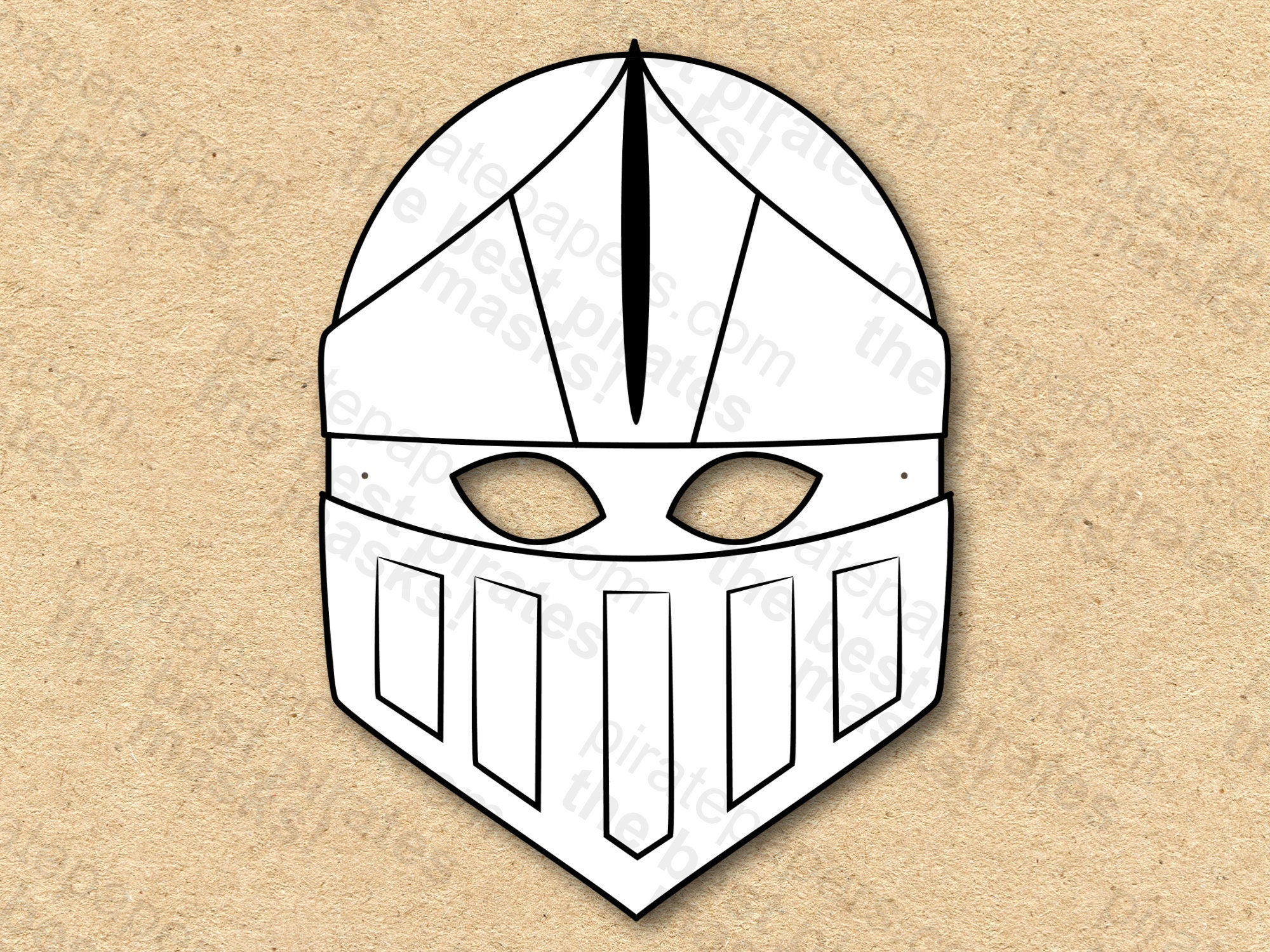 Knight Mask Printable Coloring Paper DIY for Kids and Adults. - Etsy
