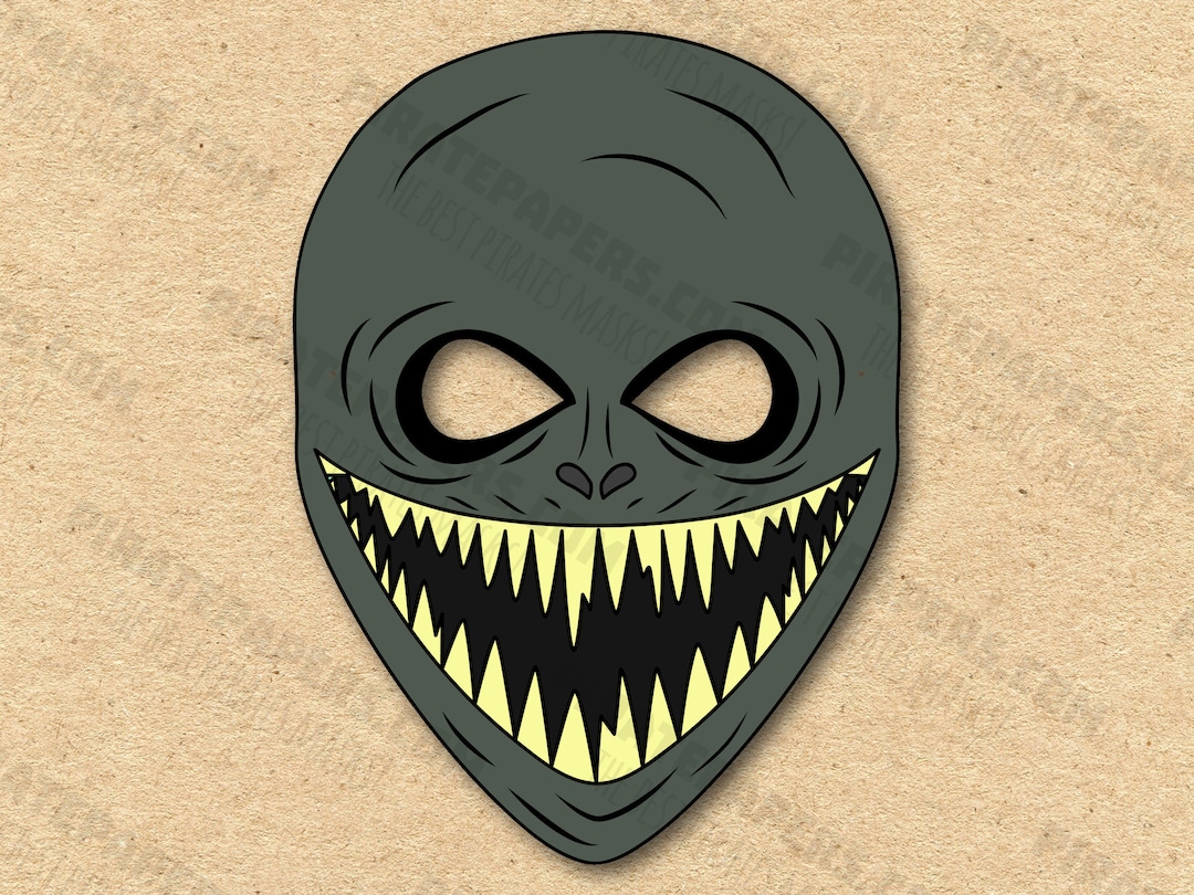 Creepy Mask Printable, Paper DIY for Kids and Adults. PDF Template ...