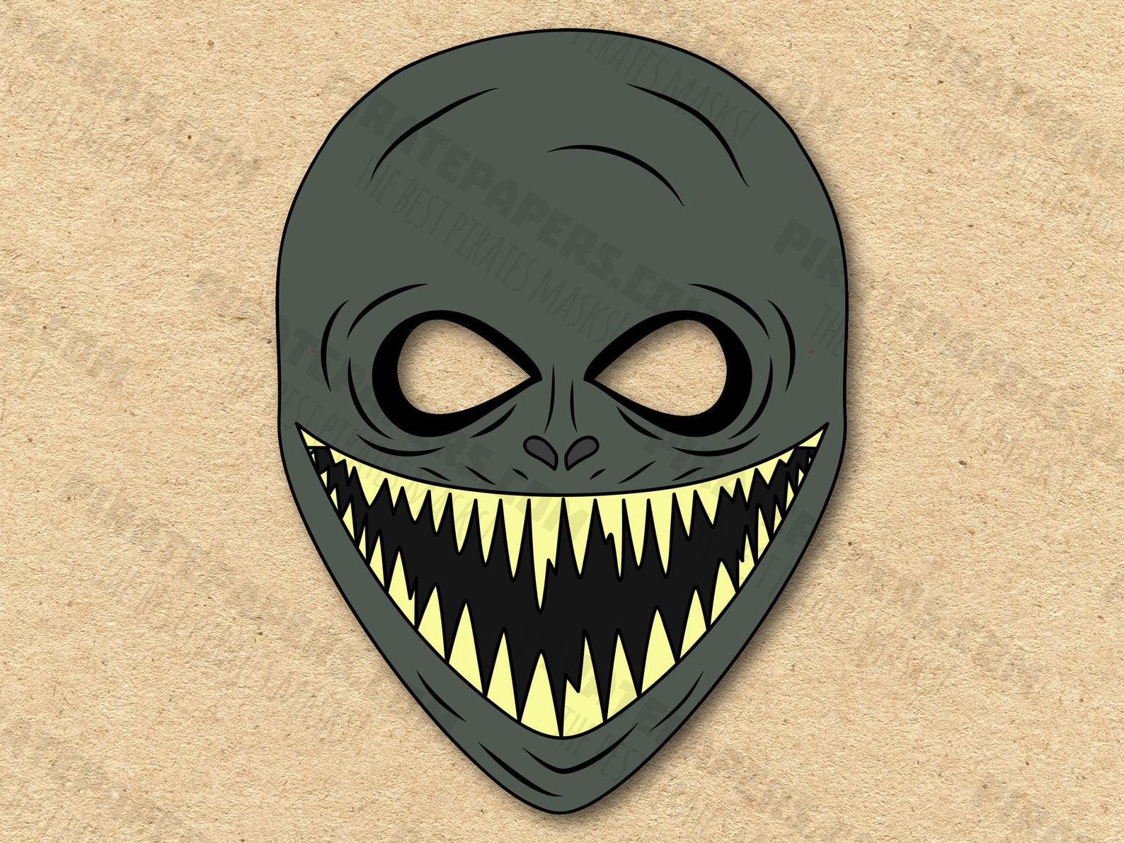 Creepy Mask Printable, Paper DIY for Kids and Adults. PDF Template ...