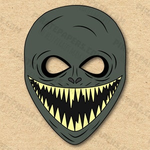 Creepy Mask Printable, Paper DIY for Kids and Adults. PDF Template ...