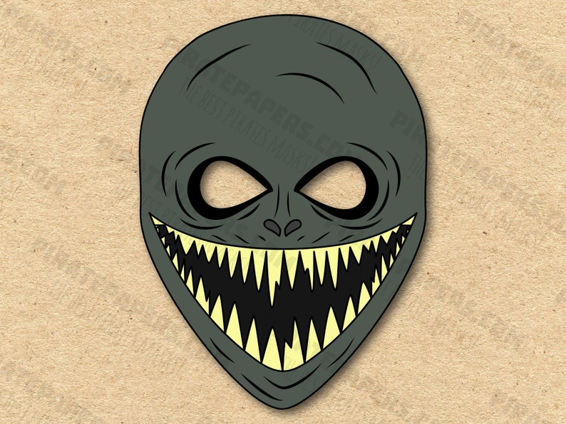 Creepy Mask Printable, Paper DIY for Kids and Adults. PDF Template ...