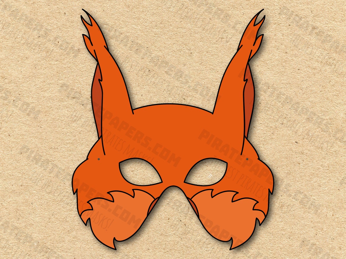 Squirrel Masks Printable Color Coloring, Paper DIY for Kids and Adults ...