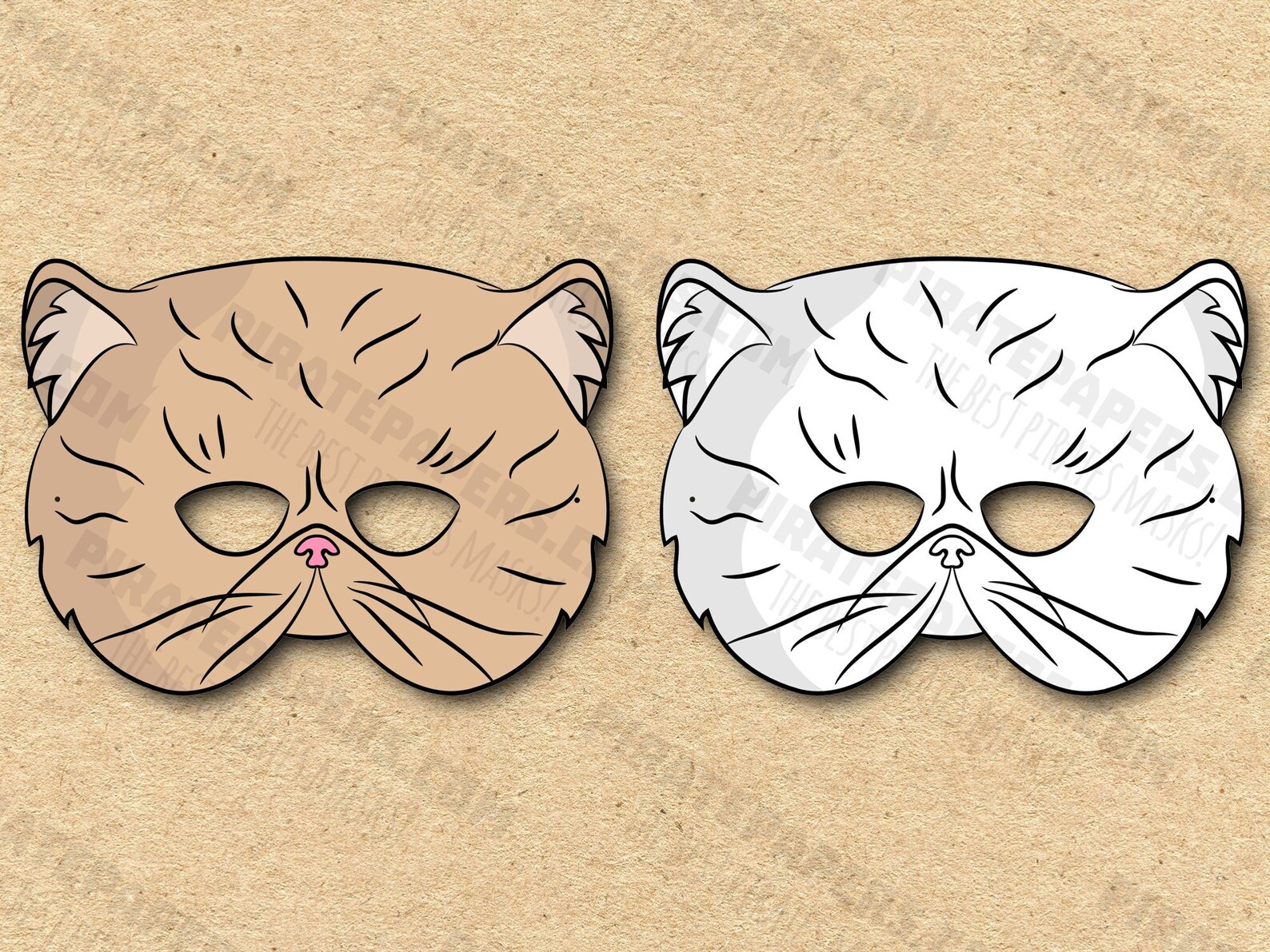 Cat Persian Masks Printable Color Coloring Breed, Paper DIY for Kids ...