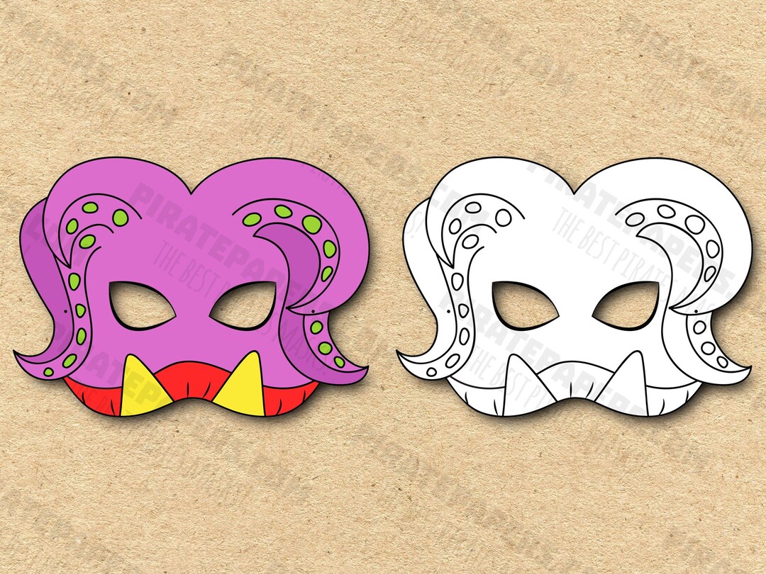 Monster #1 Masks Printable Color + Coloring, Paper DIY for Kids and ...