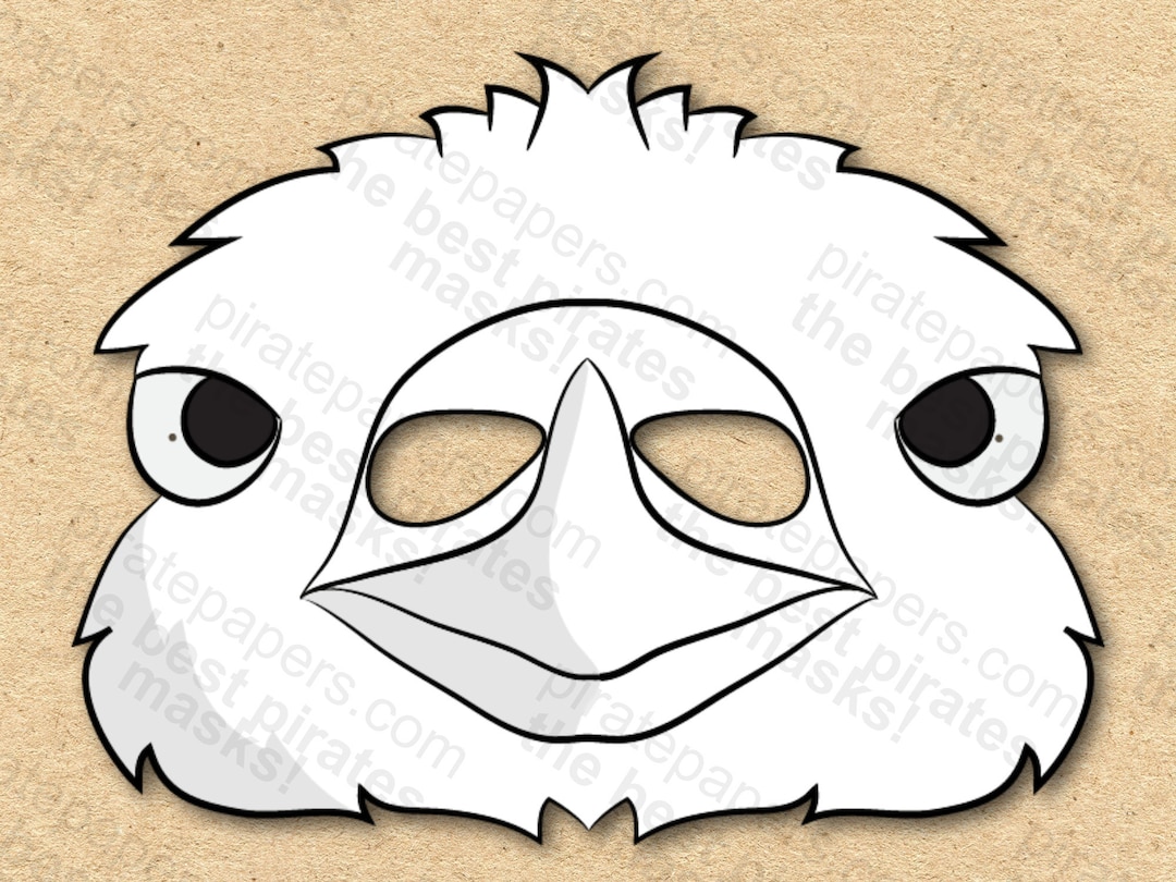 Emu Mask Printable Coloring Paper DIY for Kids and Adults. - Etsy