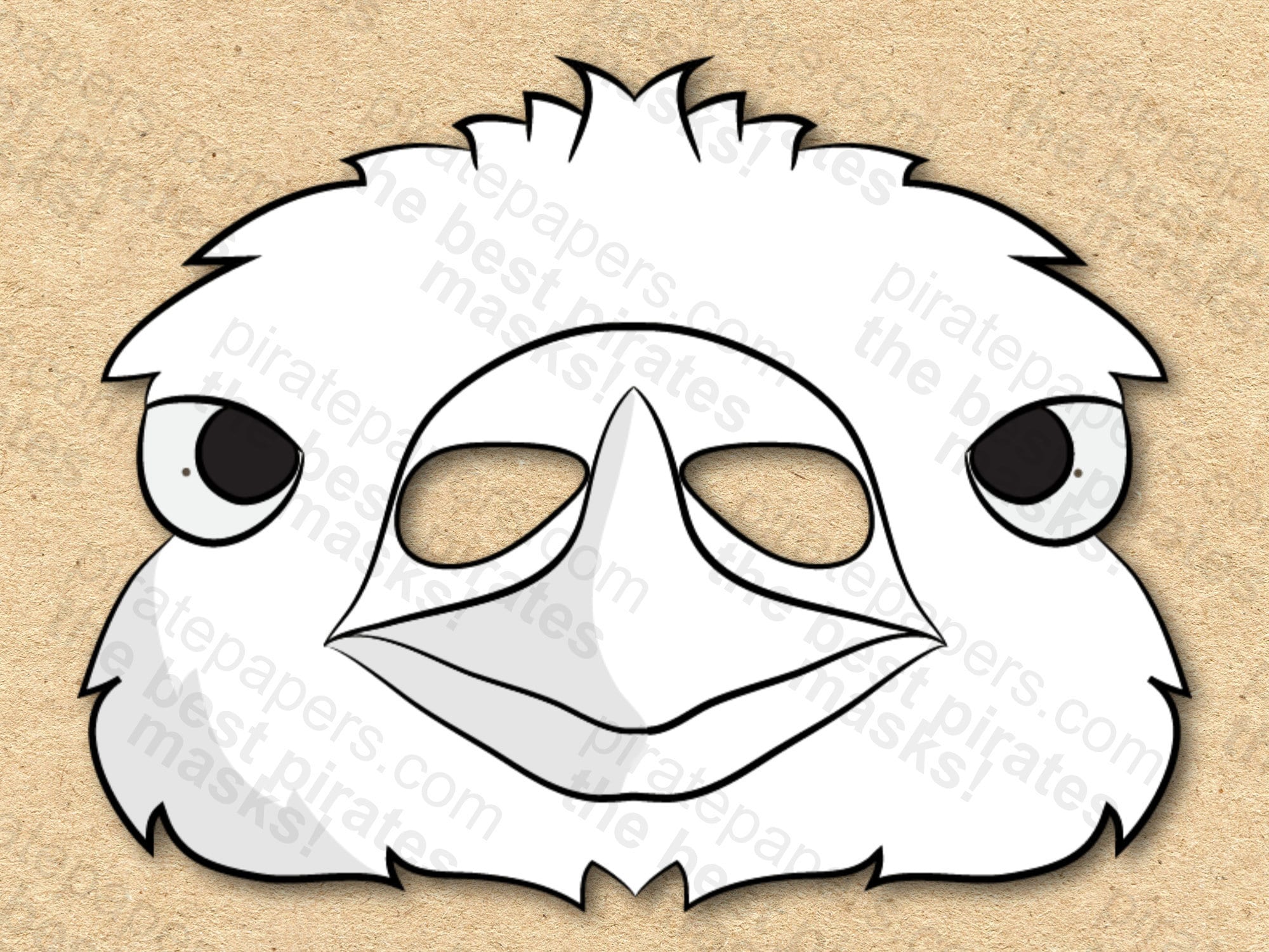 Emu Mask Printable Coloring Paper DIY for Kids and Adults. - Etsy