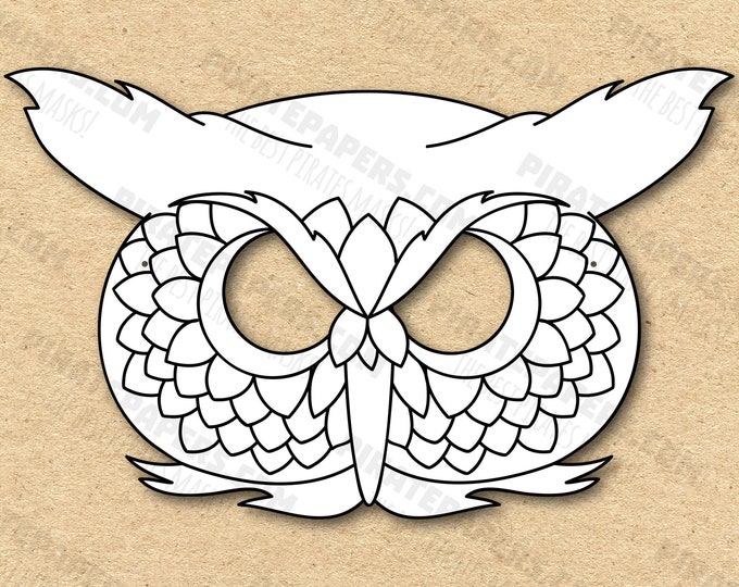Owl Mask - Printable Mask - Paper Craft Kit - Kid's Activity - Etsy Canada