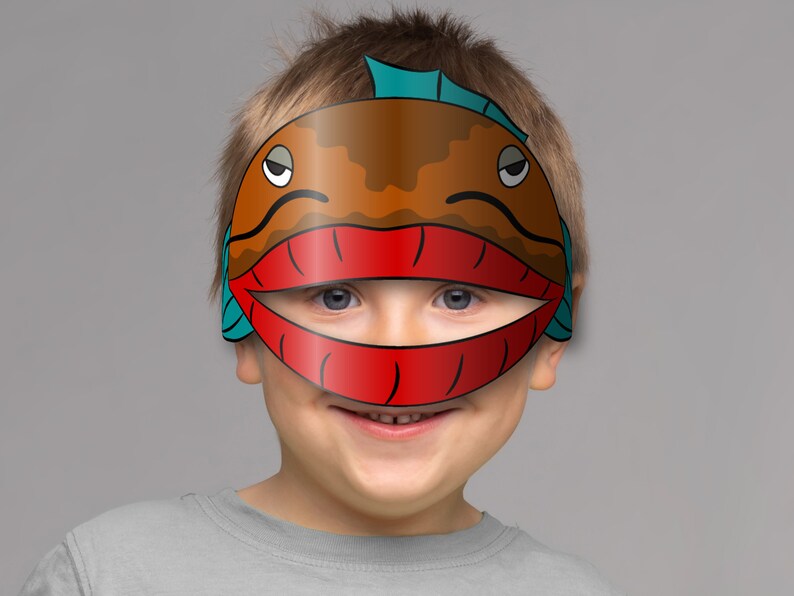 Catfish Mask Printable, Paper DIY for Kids and Adults. PDF Template ...