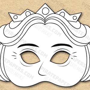 Fairy Tale Masks Printable Coloring, Cinderella, Prince, King, Queen ...