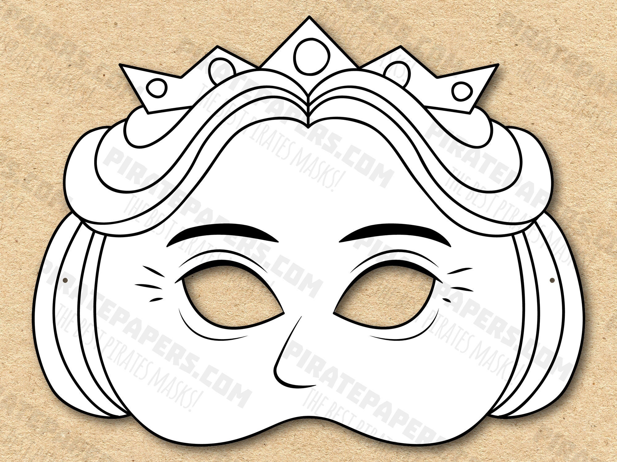 Fairy Tale Masks Printable Coloring, Cinderella, Prince, King, Queen ...