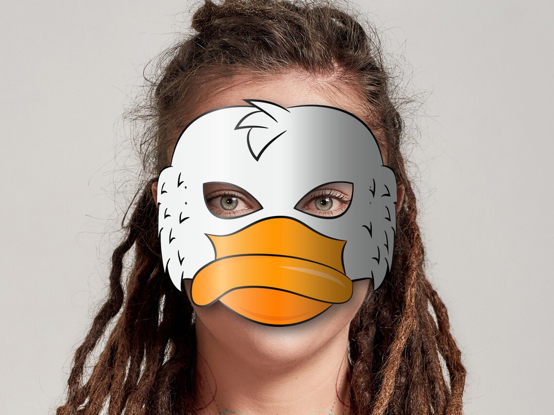 Goose Mask Printable, Paper DIY for Kids and Adults. PDF Template ...