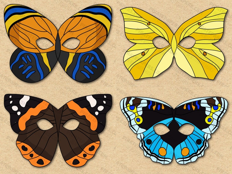 Butterflies Masks Printable Butterfly Nymphalidae Butterfly - Etsy