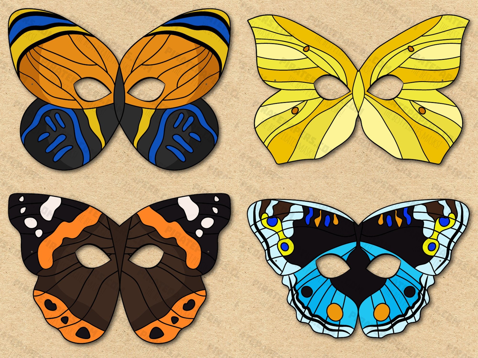Butterflies Masks Printable Butterfly Nymphalidae Butterfly - Etsy