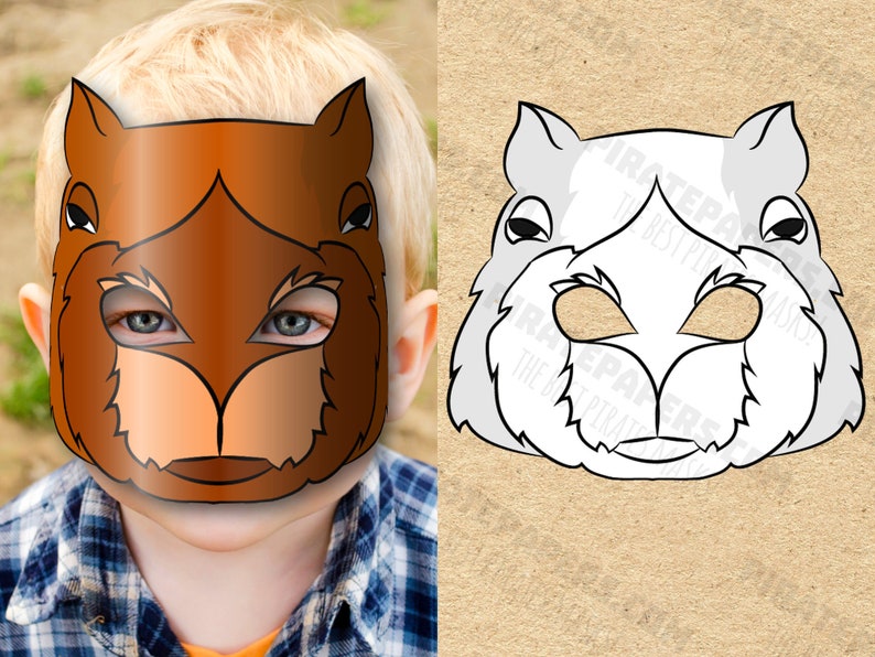 Capybara Masks Printable Color Coloring Paper DIY for Kids - Etsy Singapore