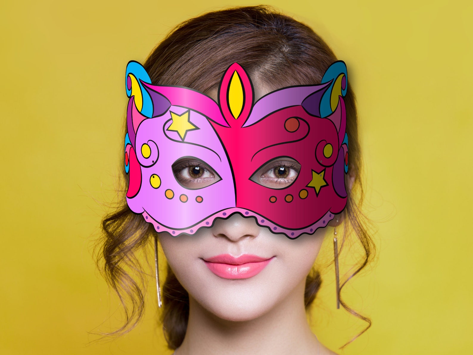 Fairy Mask Printable, Paper DIY for Kids and Adults. PDF Template ...