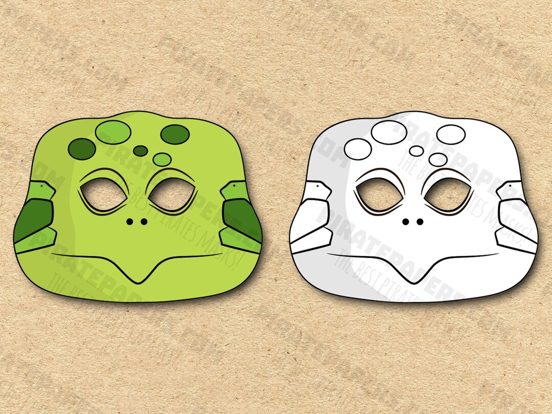 Turtle Masks Printable Color + Coloring, Paper DIY for Kids and Adults ...