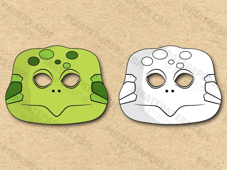 Turtle Masks Printable Color + Coloring, Paper DIY for Kids and Adults ...