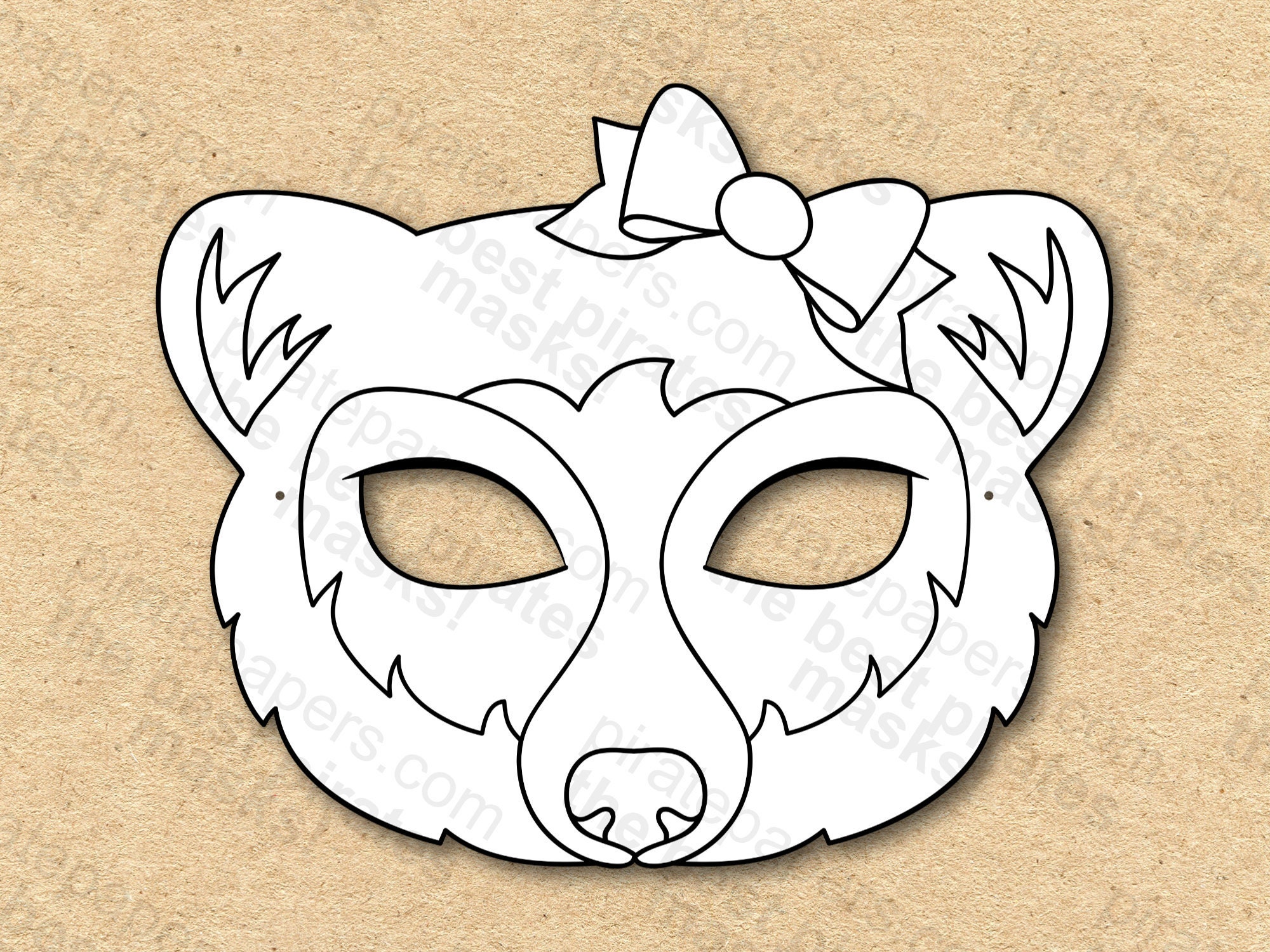 Bear-mother Mask Printable Coloring goldilocks and the Three - Etsy